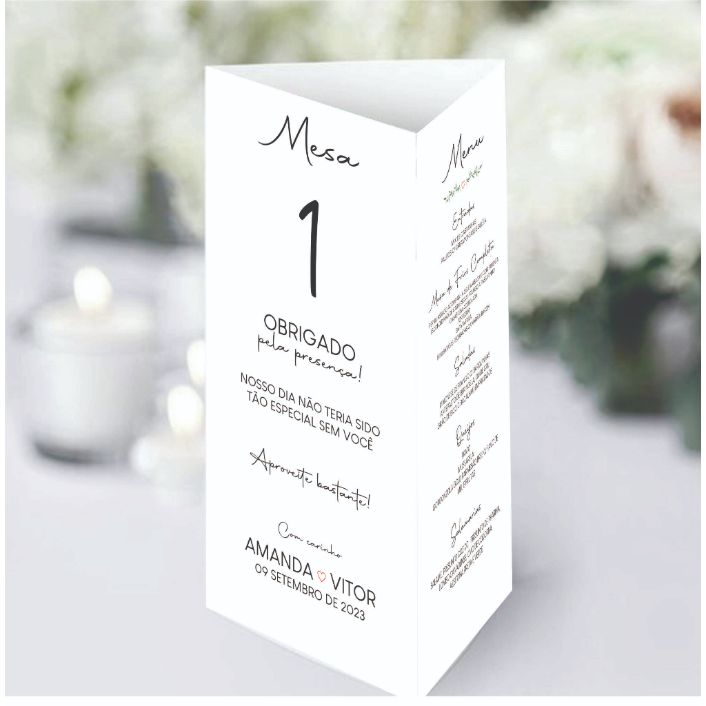 cardápio triangular - menu triângulo para mesa de festa cardápio para ...