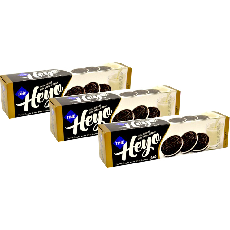 Combo 03 embalagens de Biscoito Importado Heyo sabor Cacau com Recheio ...