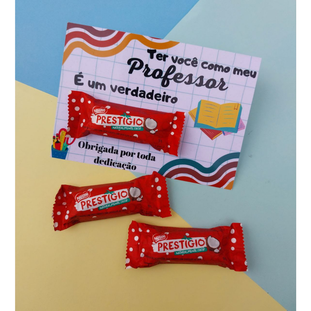 Lembrancinha Personalizada Dia dos Professores com Chocolate Prestígio ...