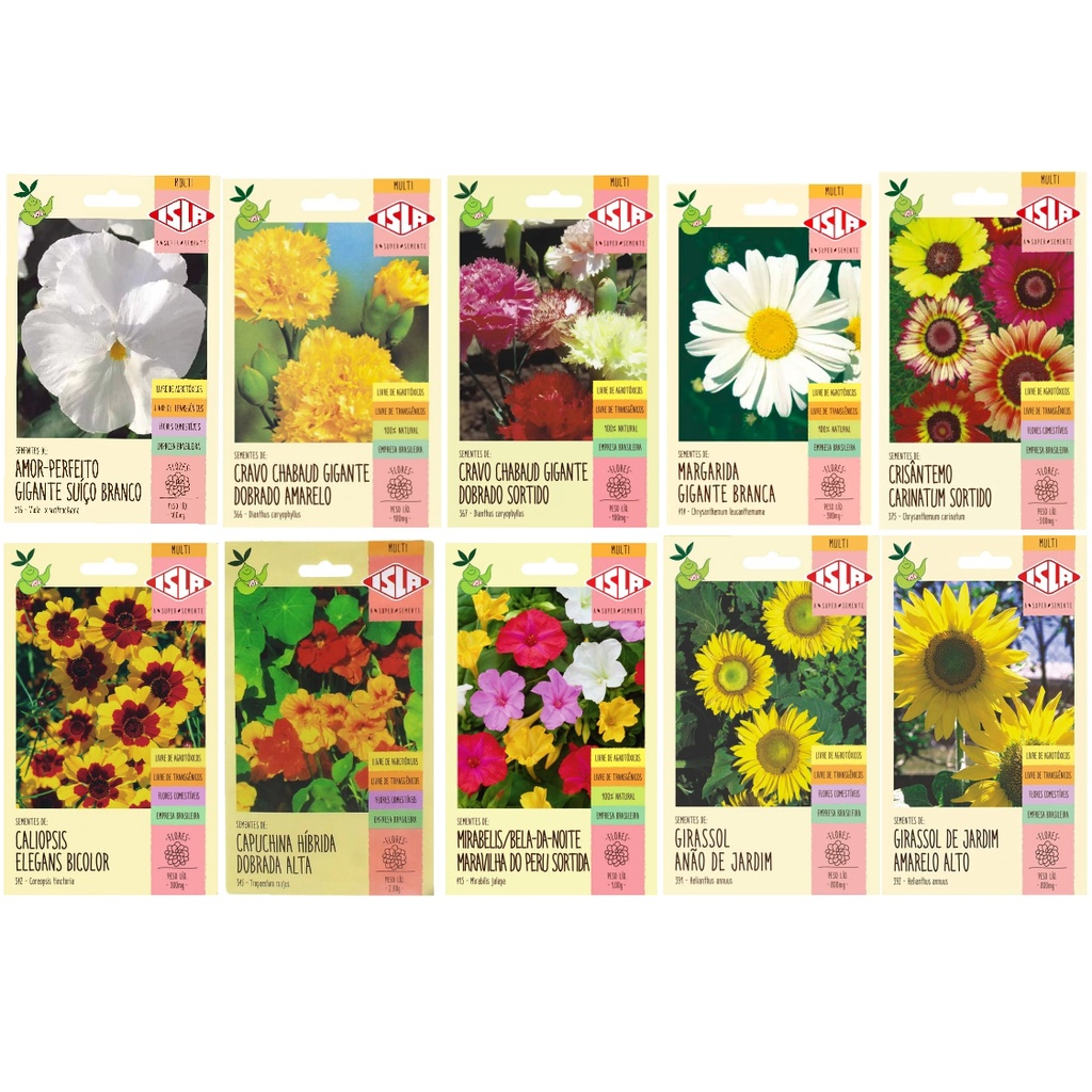 Kit 3 Pct Semente Amor Perfeito Girassol Cravo da India Dalia Dobrada ...