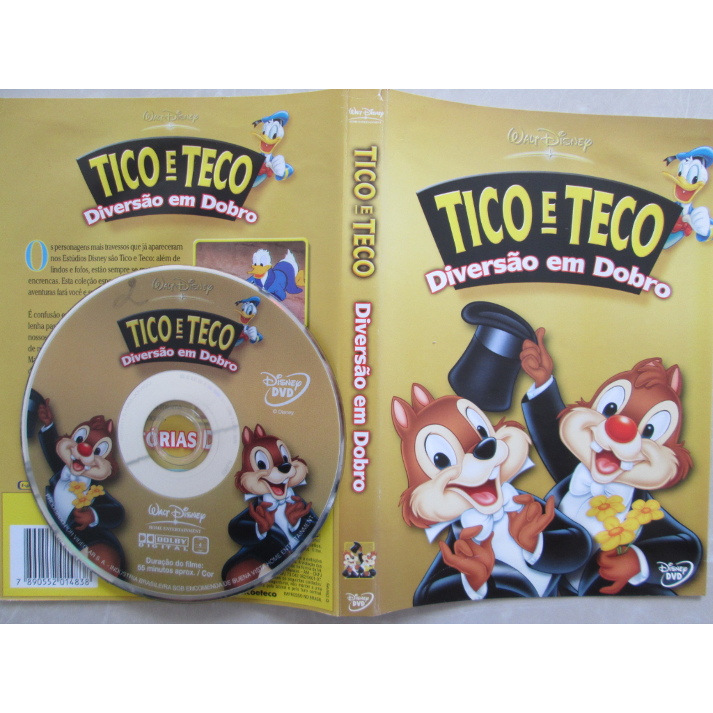 DVD - TICO E TECO / Diversão Em Dobro / Inclui 8 Histórias Divertidas / WALT DISNEY / Exelente ...