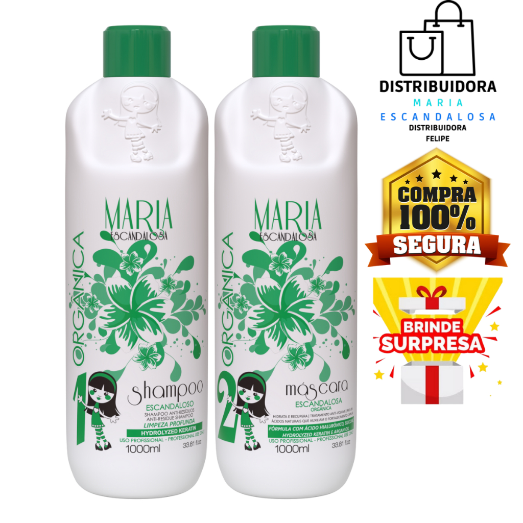 Máscara Orgânica Sem Formol 1 Litro Maria Escandalosa | Shopee Brasil
