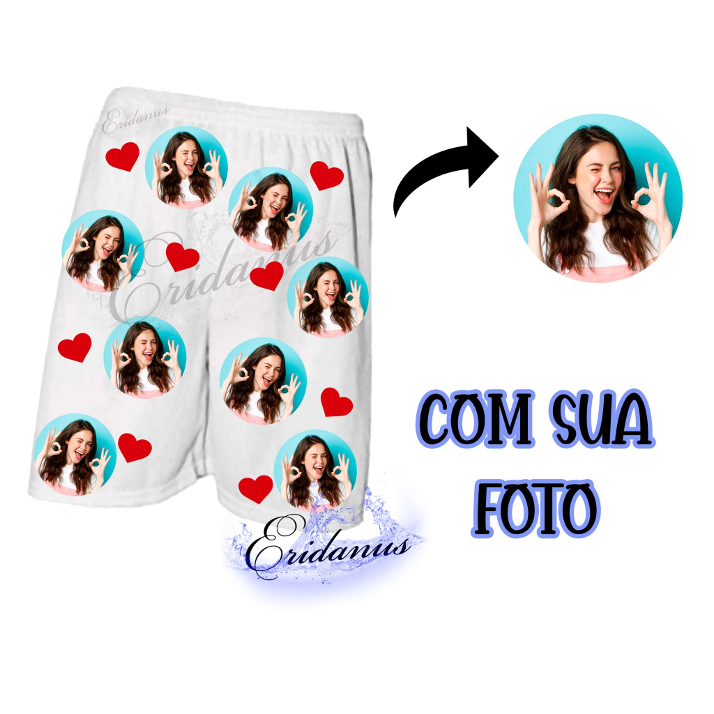 Short samba canção Personalizado Com Foto Dia dos Namorados | Shopee Brasil