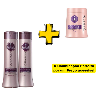 Kit Quina Rosa Haskell Shampoo+ Condicionador 300ml + Máscara - 500g | Shopee Brasil