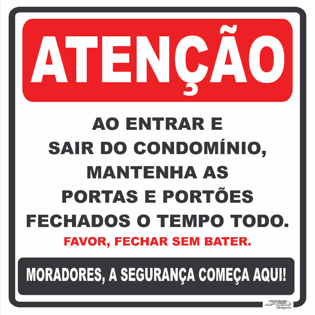 Placa Ao Entrar Sair Do Condomínio Mantenha Portões Fechado | Shopee Brasil