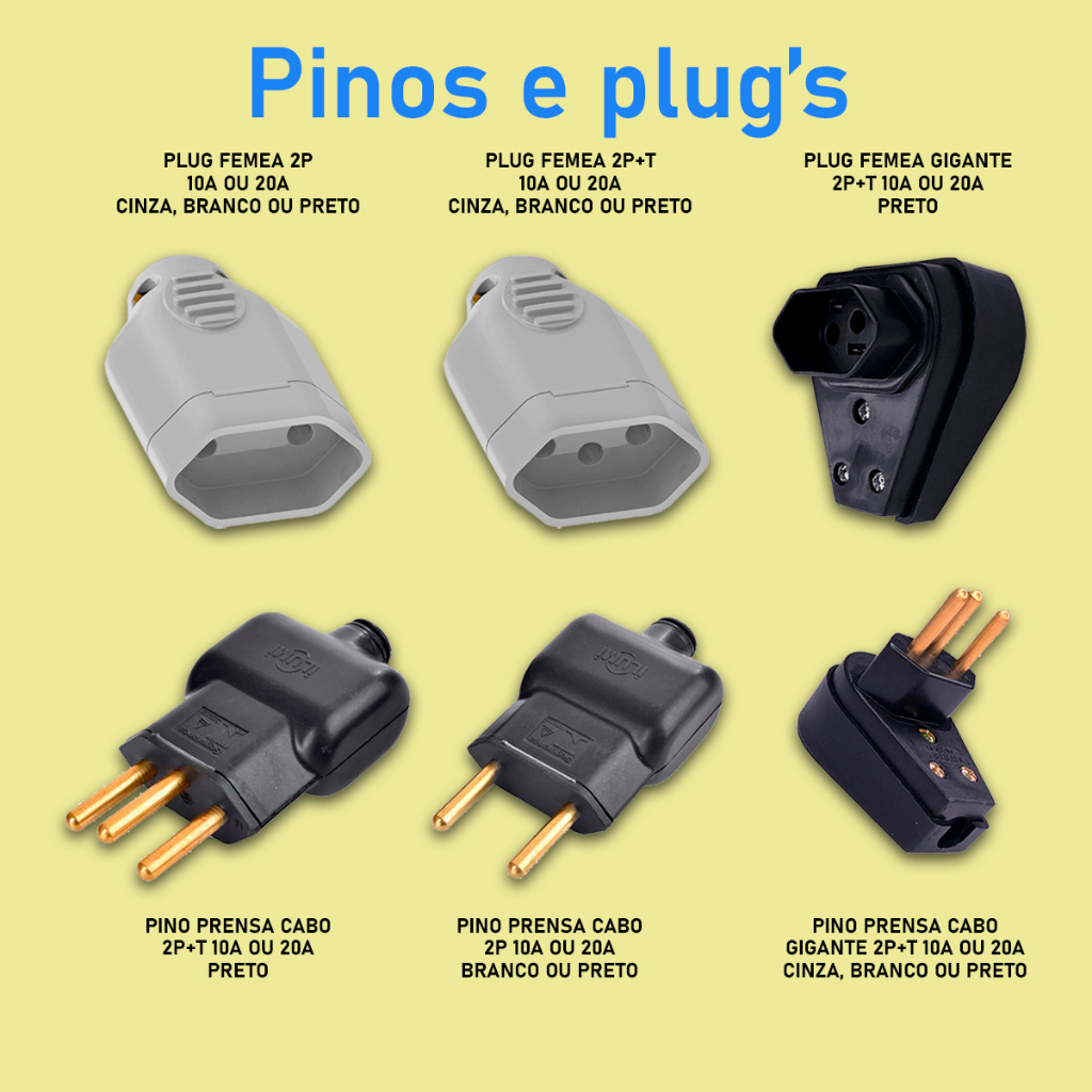 Plug Macho / Femea de 10a / 20a com 2p / 2P+T Barra de tomada para ...