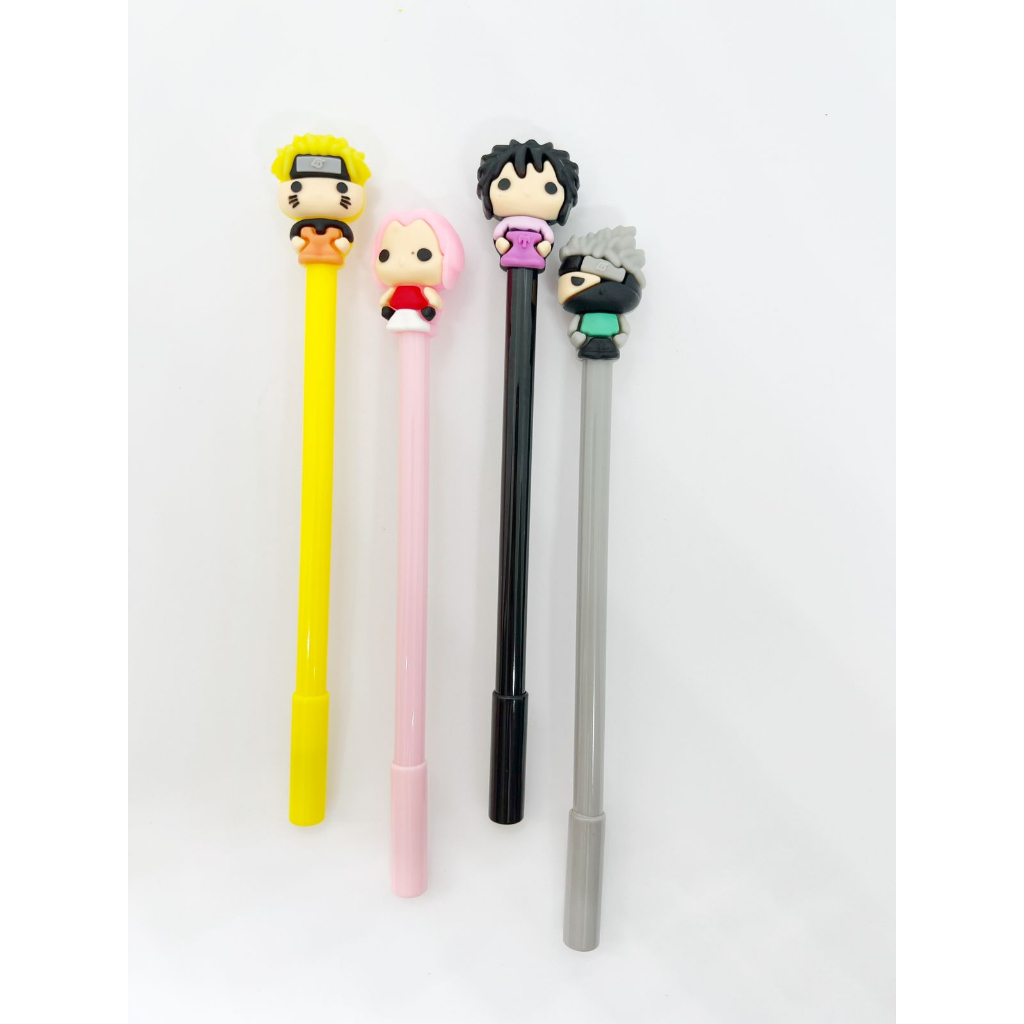 Caneta Gel Anime Geek Naruto Sakura Kakashi Sasuke kawaii papelaria ...