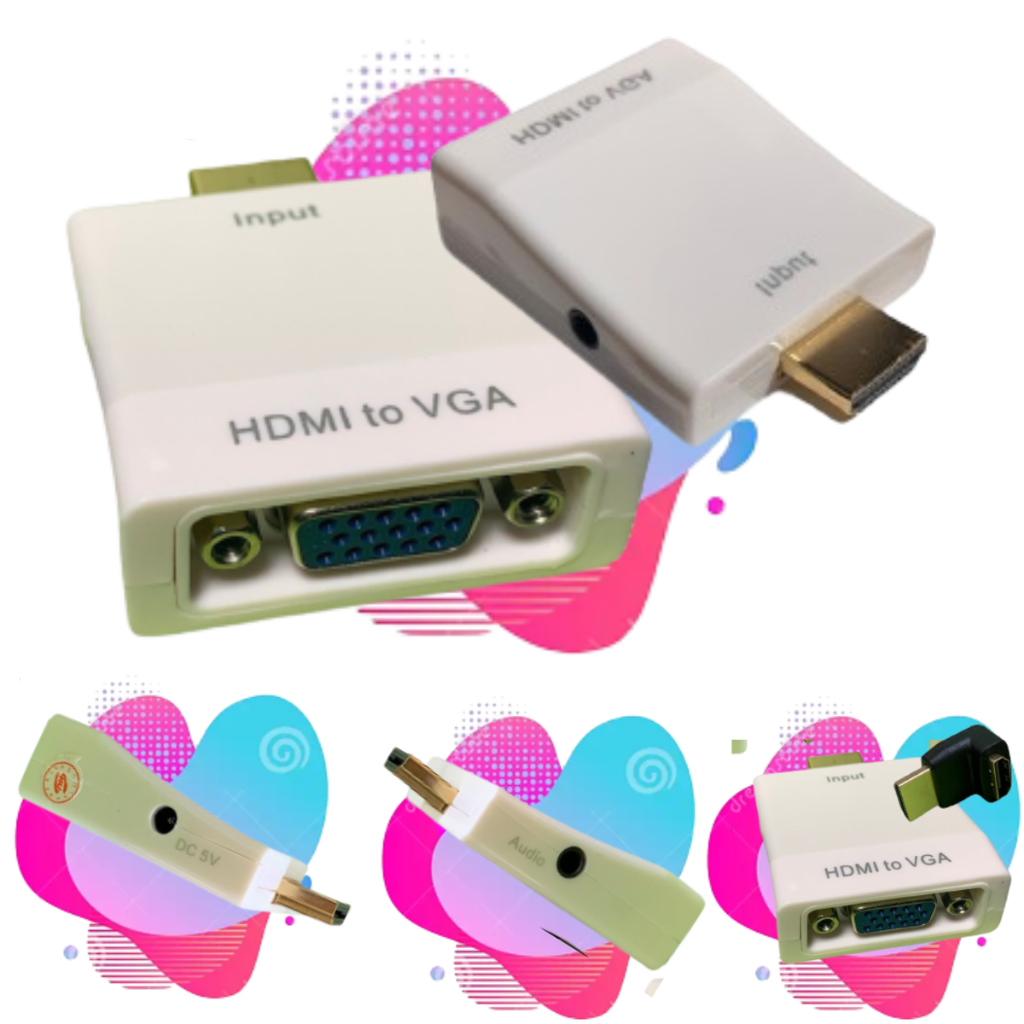 Adaptador Conversor HDMI/VGA Áudio e Vídeo Curva hdmi Vga | Shopee Brasil