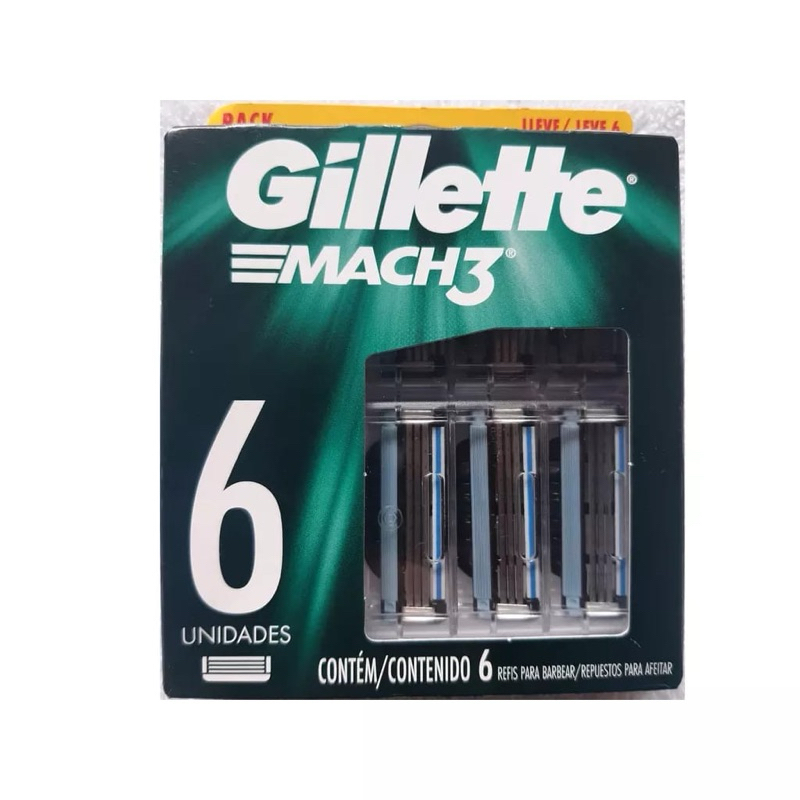 Gillette Mach 3 Refil De Lâminas Com 2, Com 4, Com 6 Com 8 Com ...