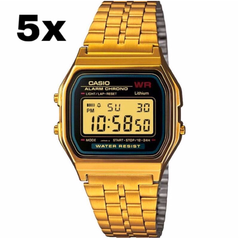 5 Relógios Casio Retro Digital Execultivo WR a prova D’Agua | Shopee Brasil