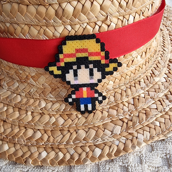 Chaveiro/ Ímã/ Bottom Luffy - One Piece - Pixel Art/ Pixel Arte/ Perler ...