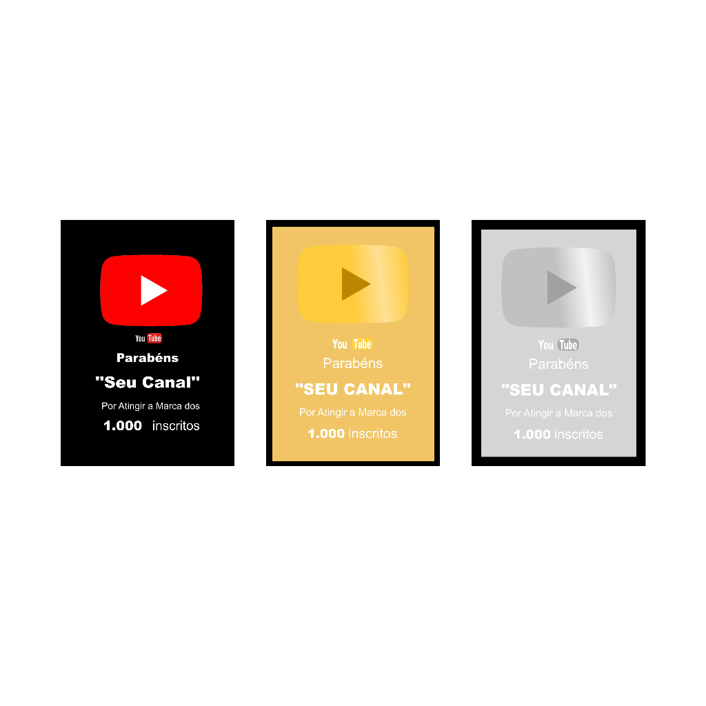 Quadro Youtube Personalizada Nome Do Canal Número Inscritos | Shopee Brasil