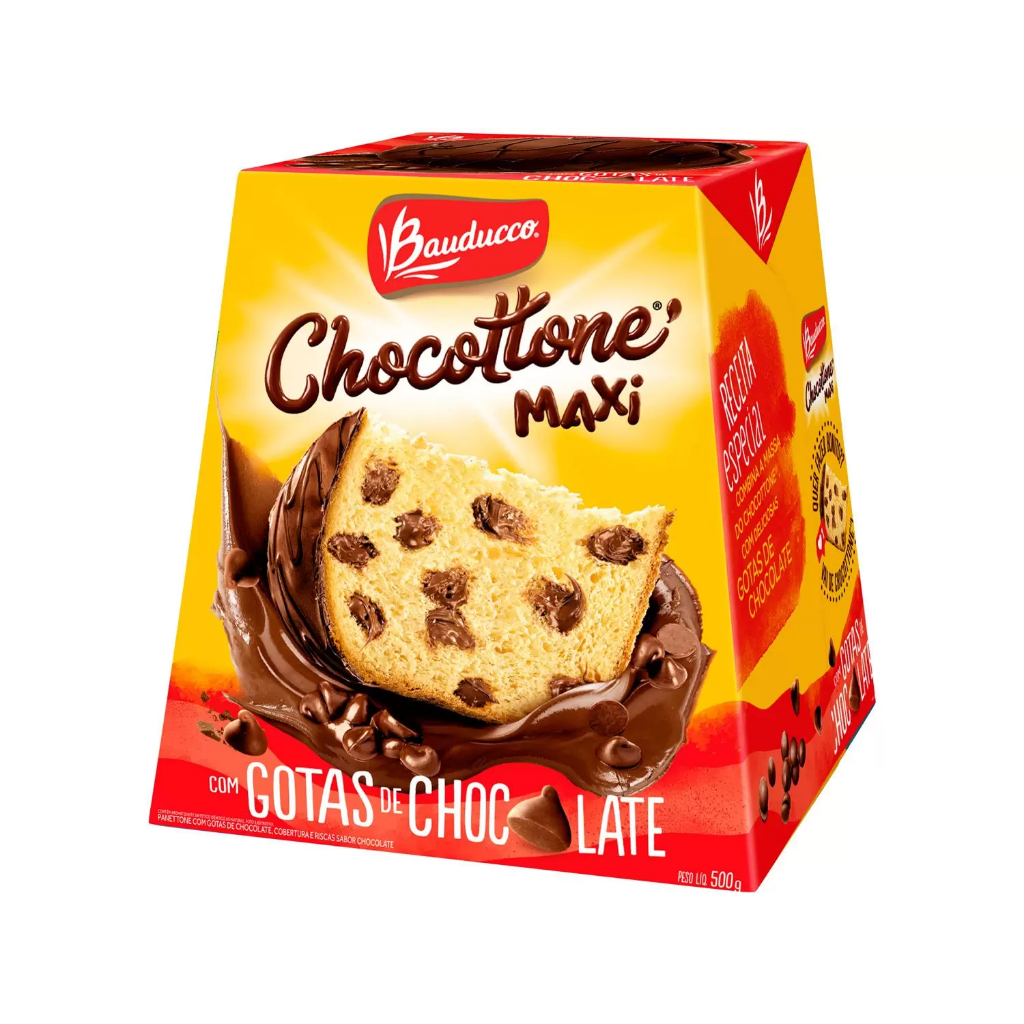 Chocotone Maxi Gotas de Chocolate - Bauducco | Shopee Brasil