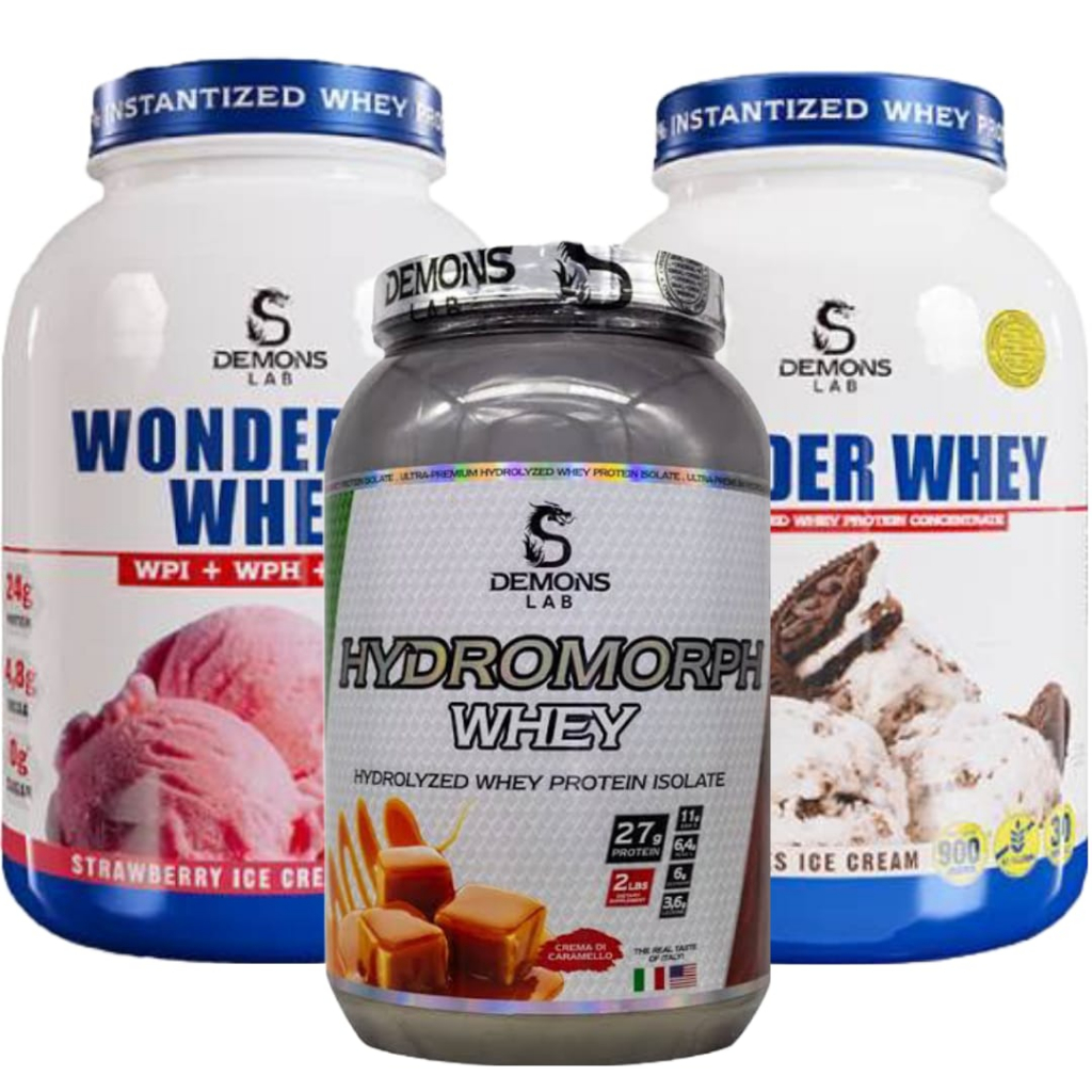 COMBO DE SUPLEMENTOS WONDERFUL WHEY 900G + WONDER WHEY 900G + HYDROMORPH 900G DEMONS LAB ...