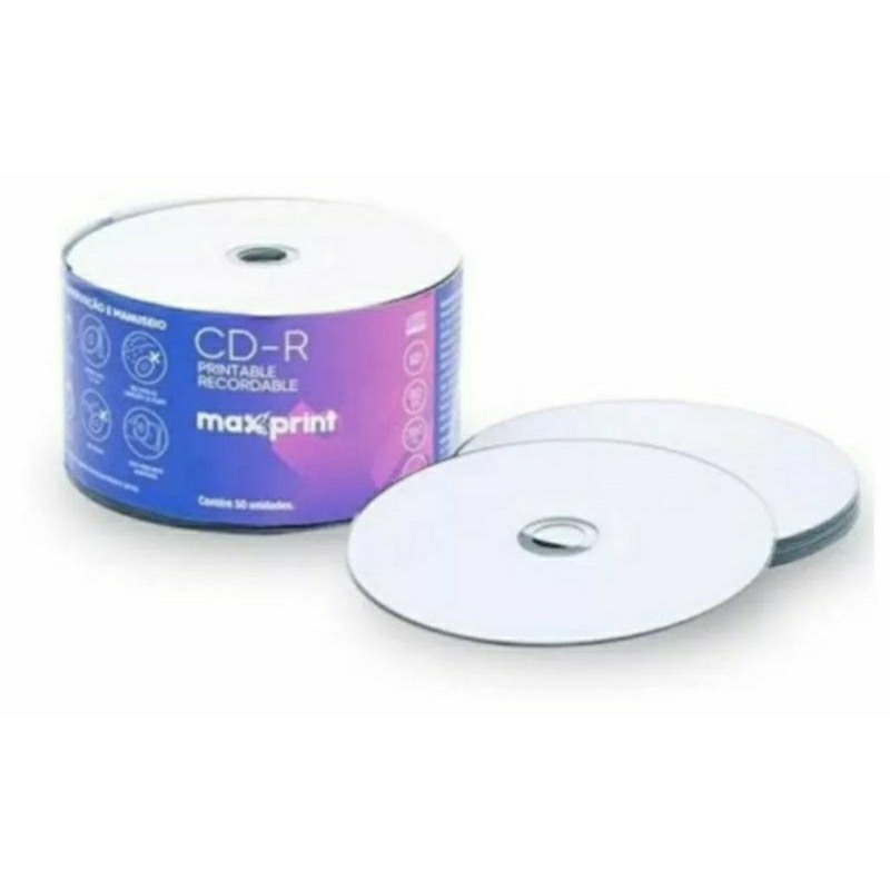 100 Cd-r Printable Maxprint 700 Mb 80 Minutos 52x Original | Shopee Brasil