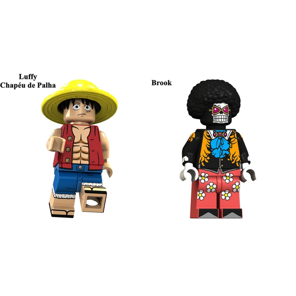 Luffy e Brook One piece Minifigure Anime Naruto miniatura de coleção ...