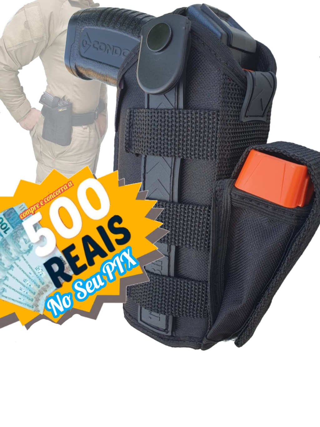 Coldre taser spark Pistol4 Revolv3r com red dot lanterna ou mira laser ...