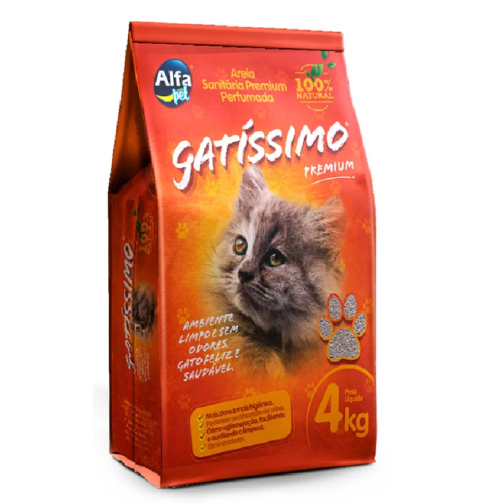 Areia Gatíssimo Alfa Pet Premium para Gatos 4 kg | Shopee Brasil