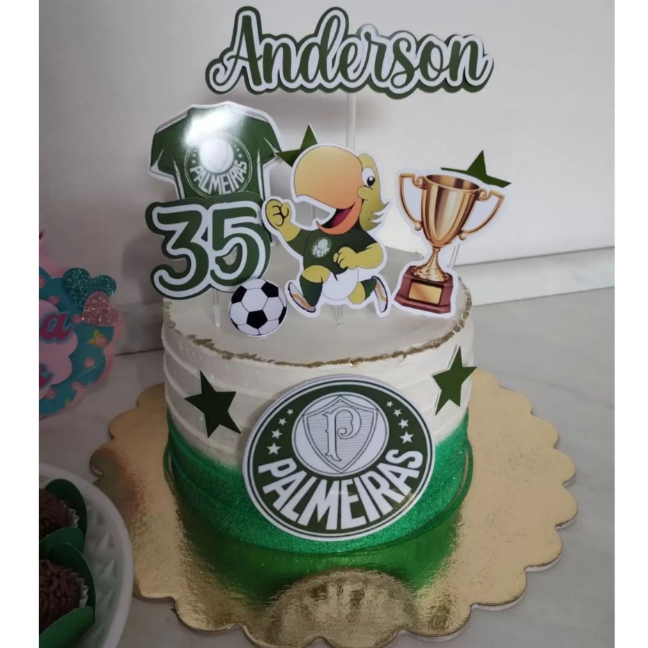 Topo Topper de Bolo Personalizados Time de Futebol - Palmeiras | Shopee ...