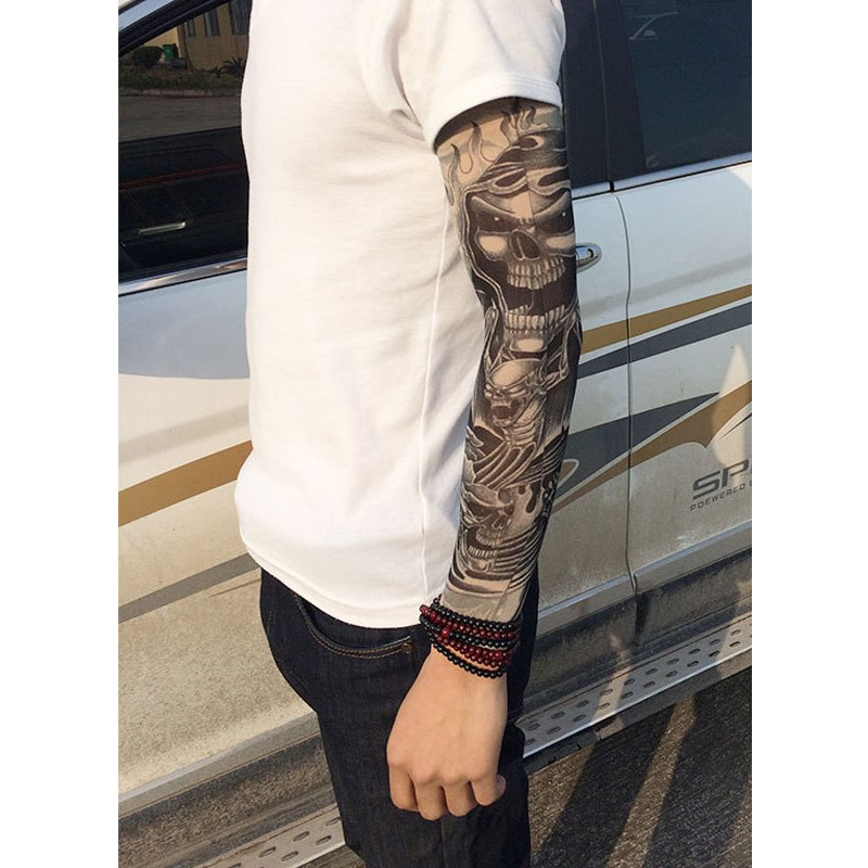 Kit com 03 pares de manguito manga tattoo tatuagem falsa estampas ...