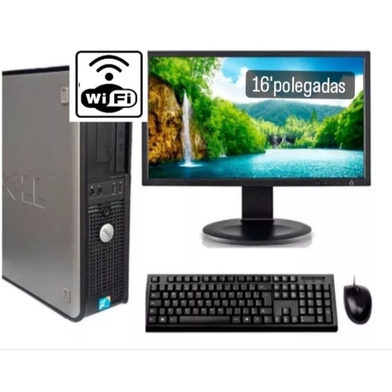 CPU PC Intel wi-fi 8gb Ddr3 hd 500 monitor KIT FONE +CX DE SOM teclado ...