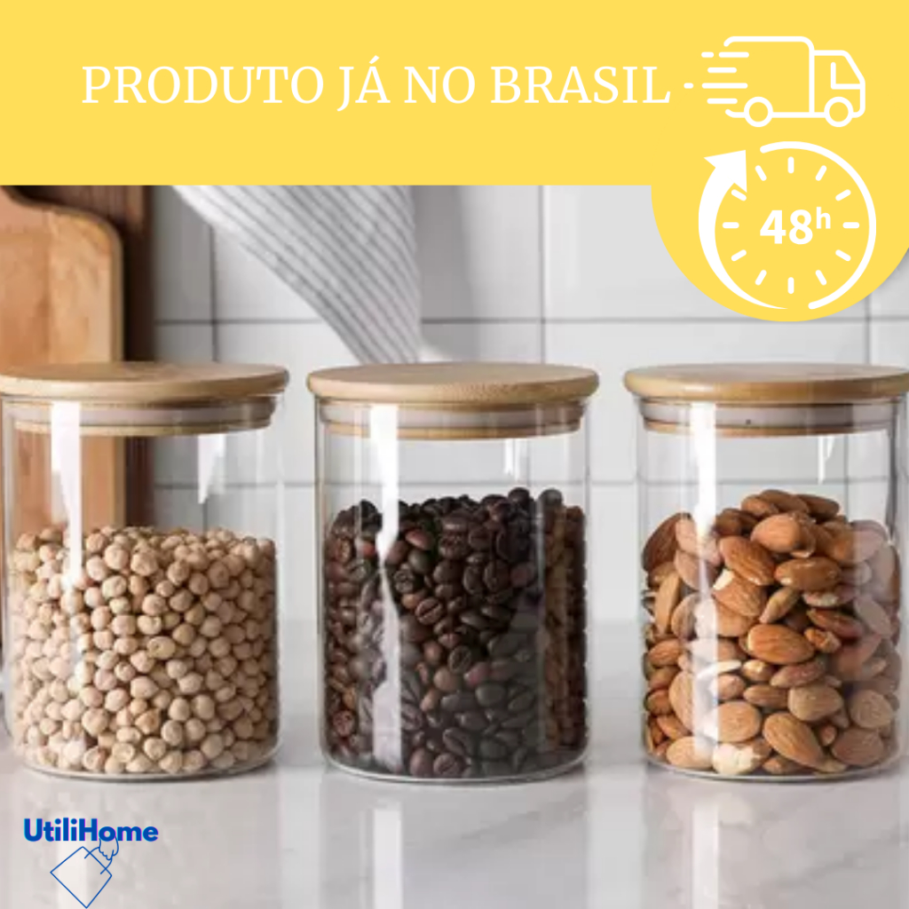 Kit 6un Pote De Vidro Tampa De Bambu 450ml | Shopee Brasil Kit 6un Pote De Vidro Tampa De Bambu 450ml | Shopee Brasil