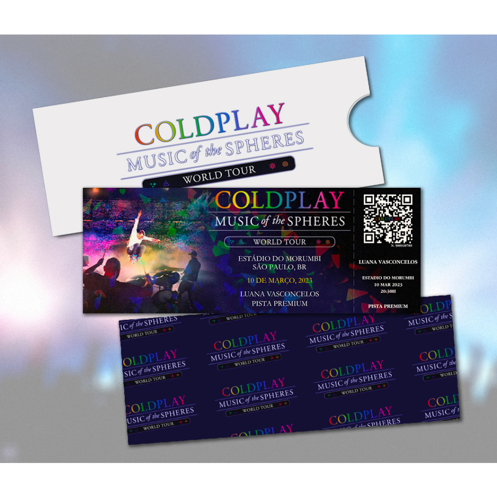 Ingresso Holográfico Personalizado - Coldplay | Shopee Brasil