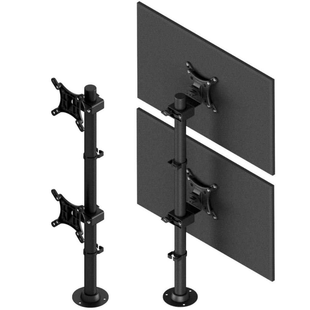 Suporte Monitor Vertical Duplo Até 27'' Polegadas Duas Telas Reforçado ...