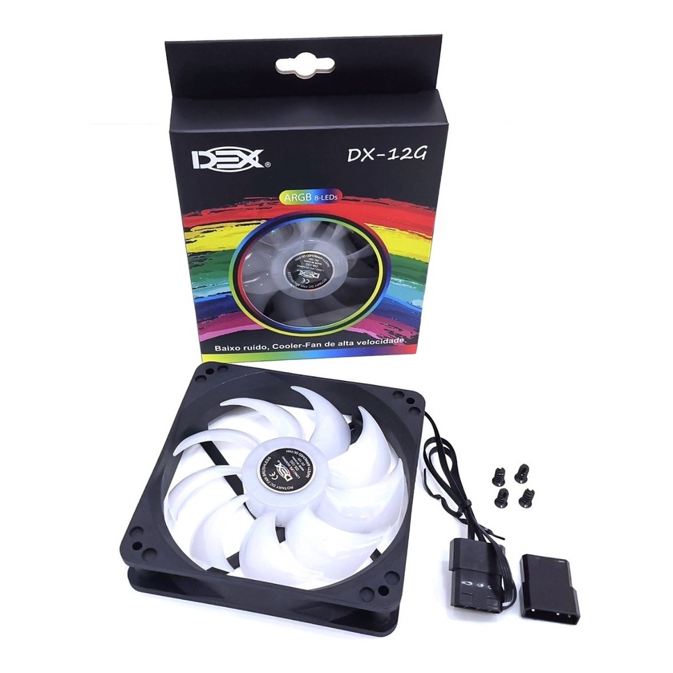 kit Cooler Fan 120mm 12cm 8 Led Rgb | Shopee Brasil