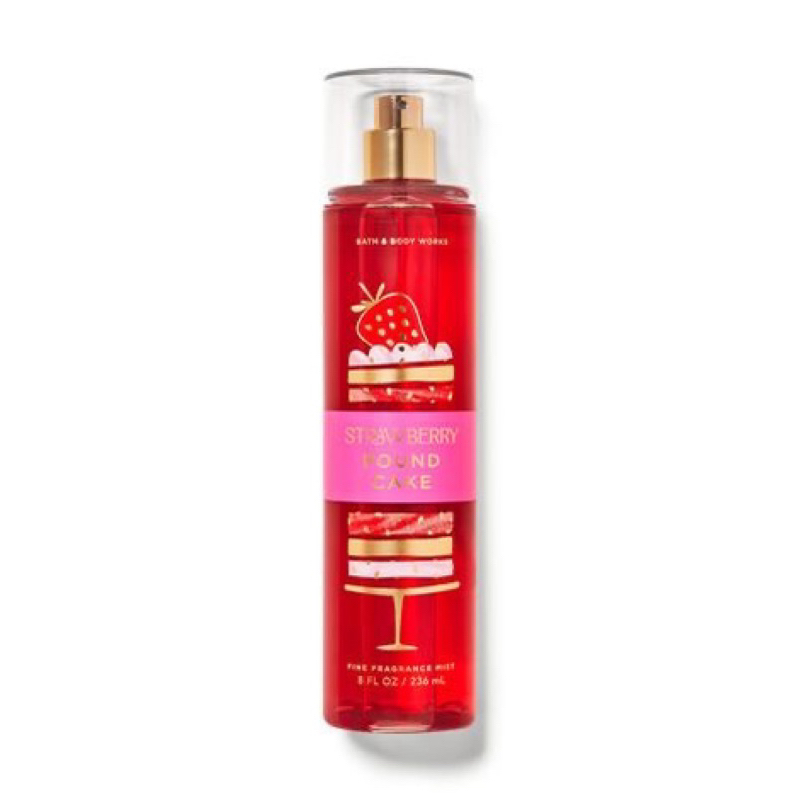 Body Splash Strawberry Pound Cake - Bath & Body Works | Shopee Brasil