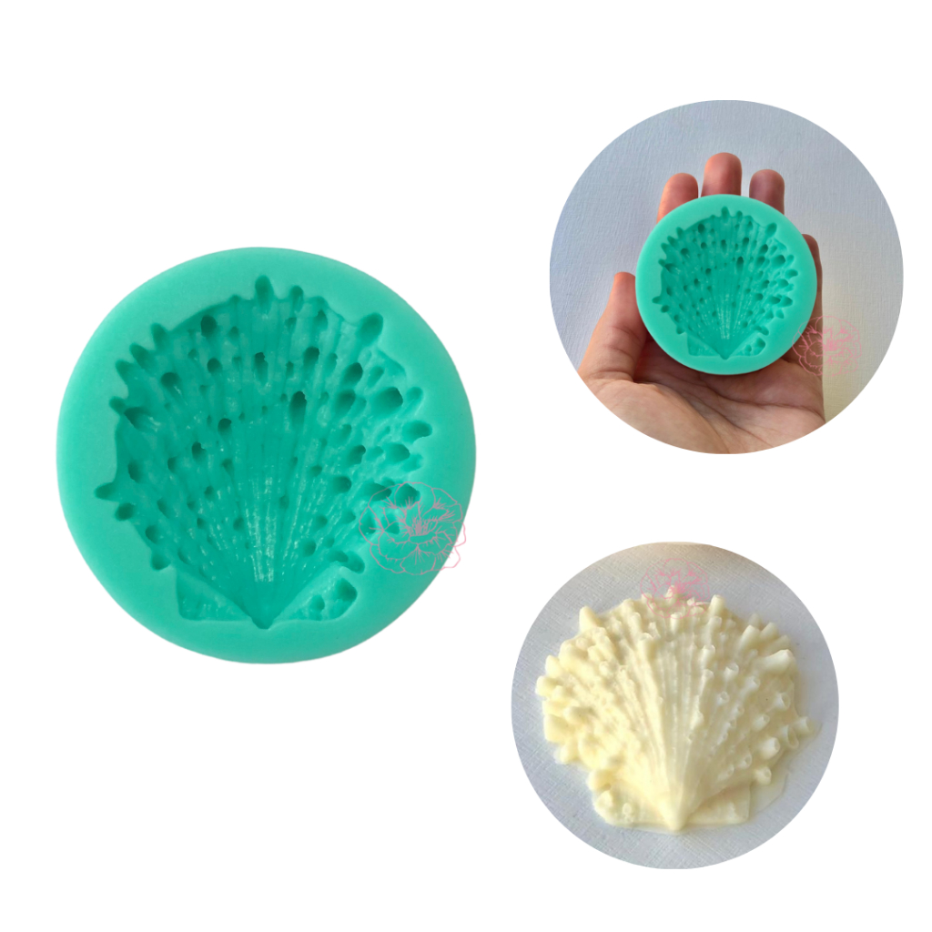 Molde de Silicone Concha Realista Fundo do Mar Pasta Americana ...
