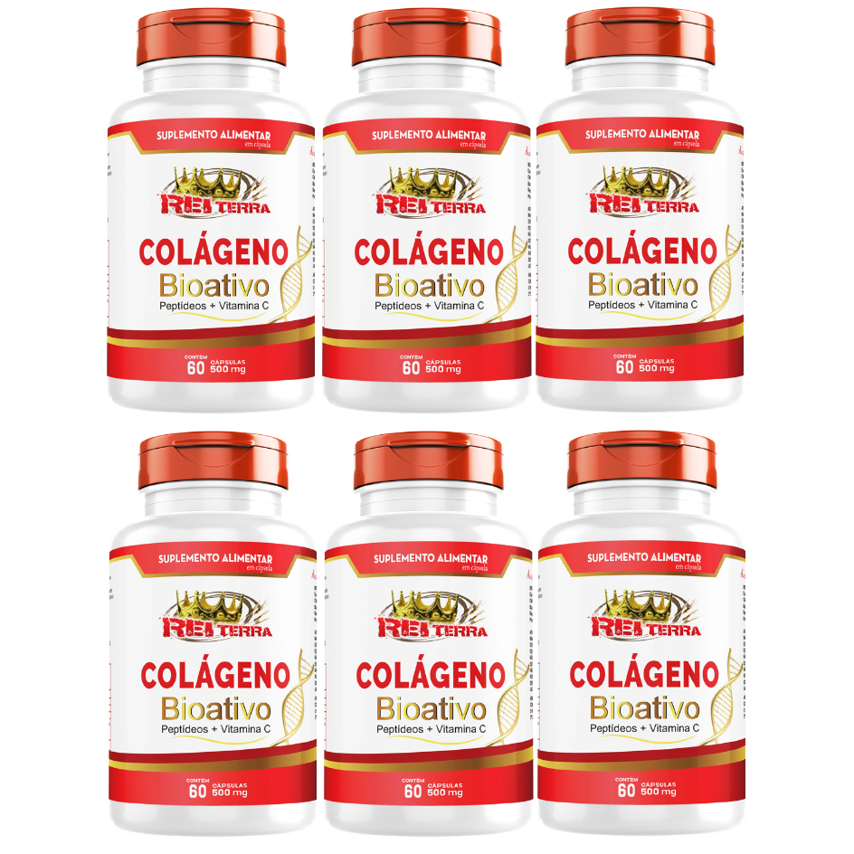 Kit 6 Colágeno Bioativo 360 Cápsulas - Rei Terra | Shopee Brasil