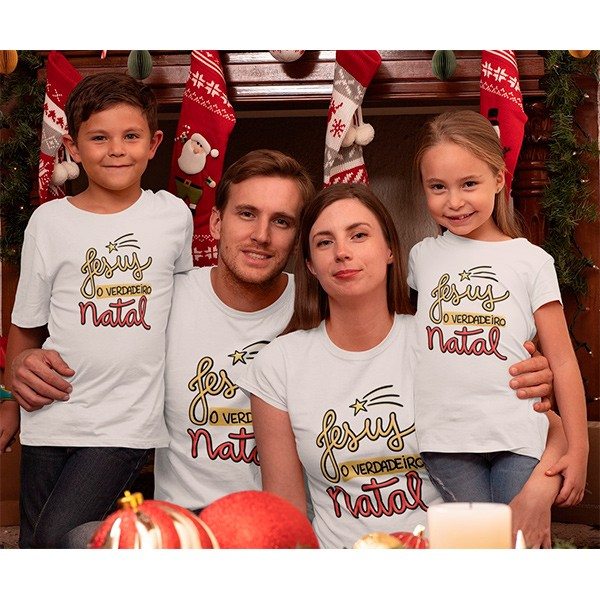 Camisetas Família Natal - Jesus o Verdadeiro Natal - Kit 4 Camisetas ...