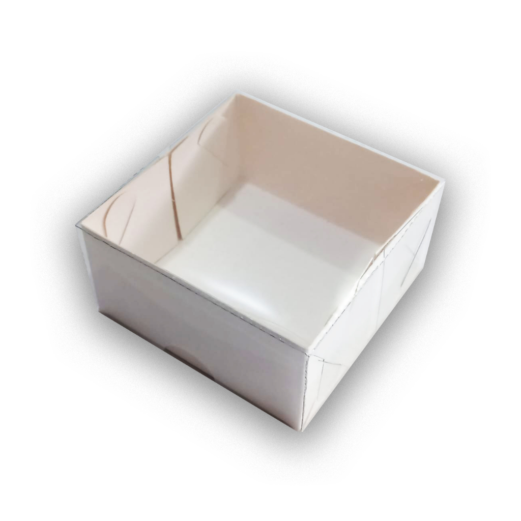 Caixa Kraft para Presente 8x8x4 cm Visor Acetato, 10 unid, Papel Duplex ou Kraft, Embala Cristal ...