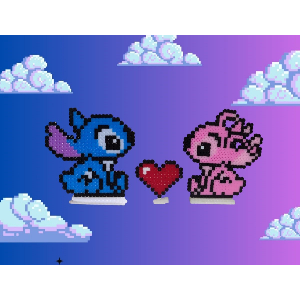 Totem Stitch e Angel em Pixel art | Shopee Brasil