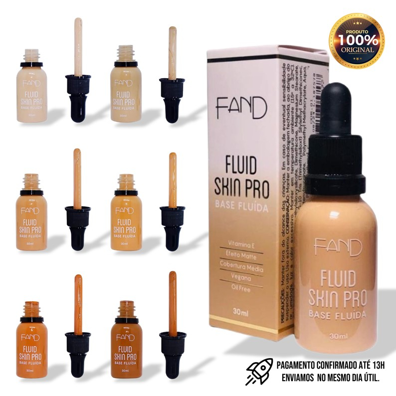 Base Líquida Fluída Fluid Skin Pro da Fand Makeup Acabamento Matte ...