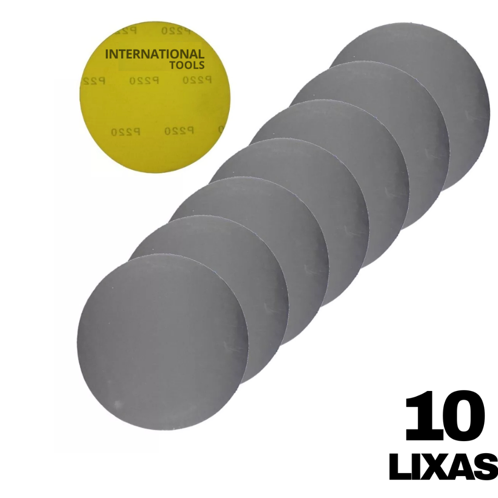 Kit 10 Lixa Brilho Seco 180mm Polegadas P/ Polir Mármore Granito Vidro ...
