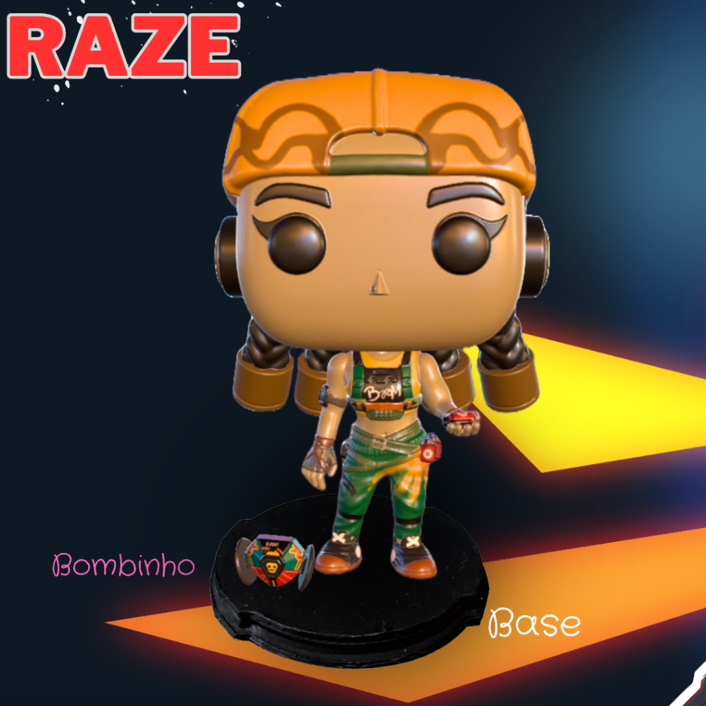 Raze Estilo Funko Pop Artesanal Valorant Com 𝘽𝙤𝙢𝙗𝙞𝙣𝙝𝙤 𝙚 𝘽𝙖𝙨𝙚 ...