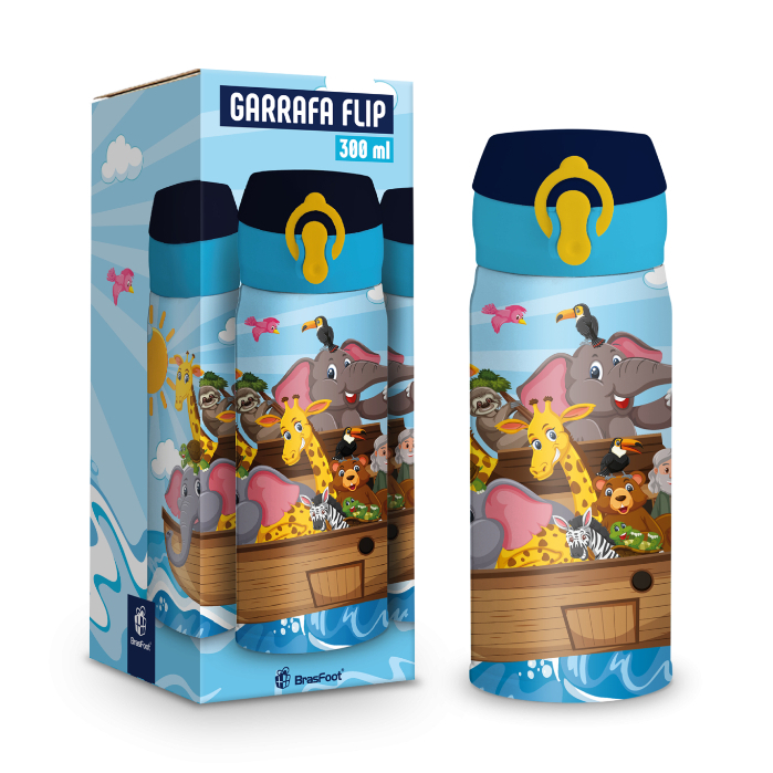GARRAFA TÉRMICA FLIP 300ML FE1 - ARCA DE NOÉ BRASFOOT | Shopee Brasil