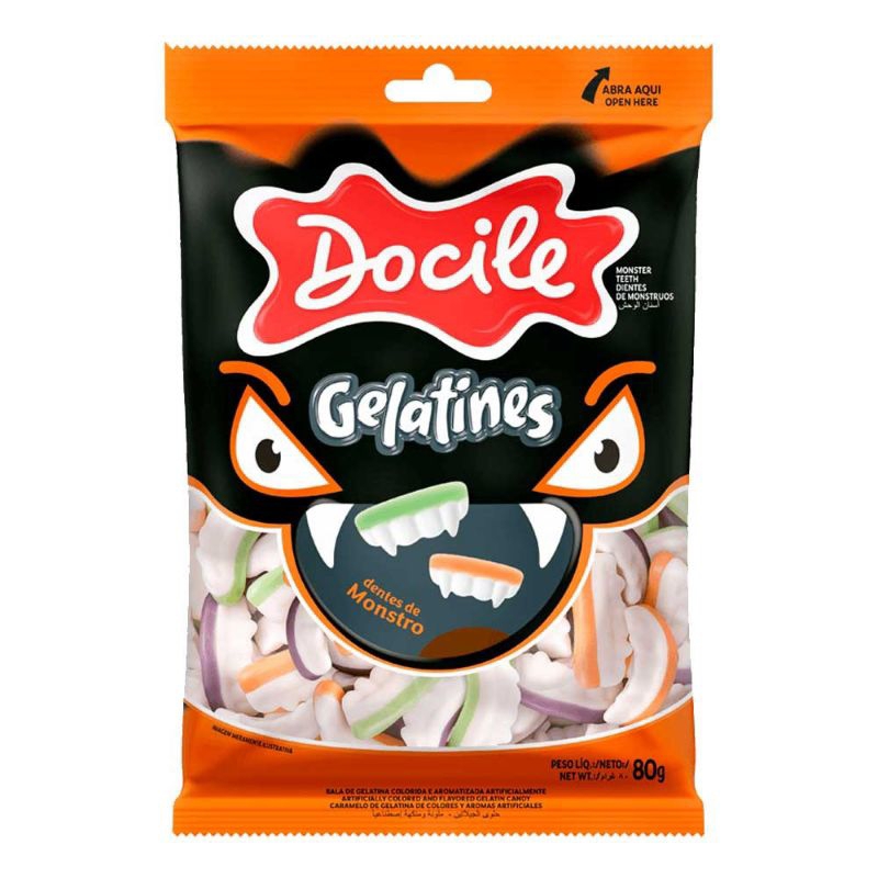 Bala De Gelatina Dente De Monstro Halloween 80g Docile | Shopee Brasil