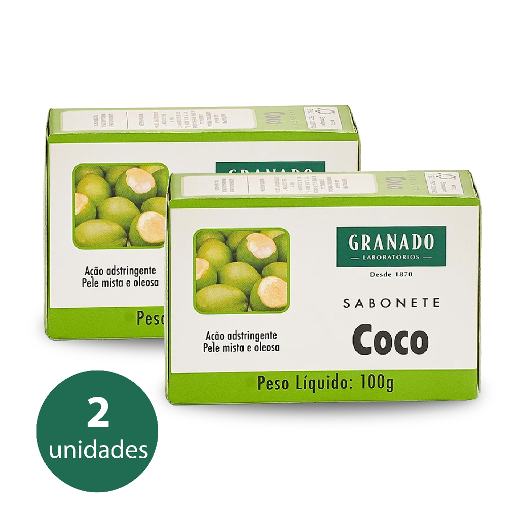 KIT 2 Sabonetes em Barra Granado Coco Pele Mista e Oleosa - 90g ...