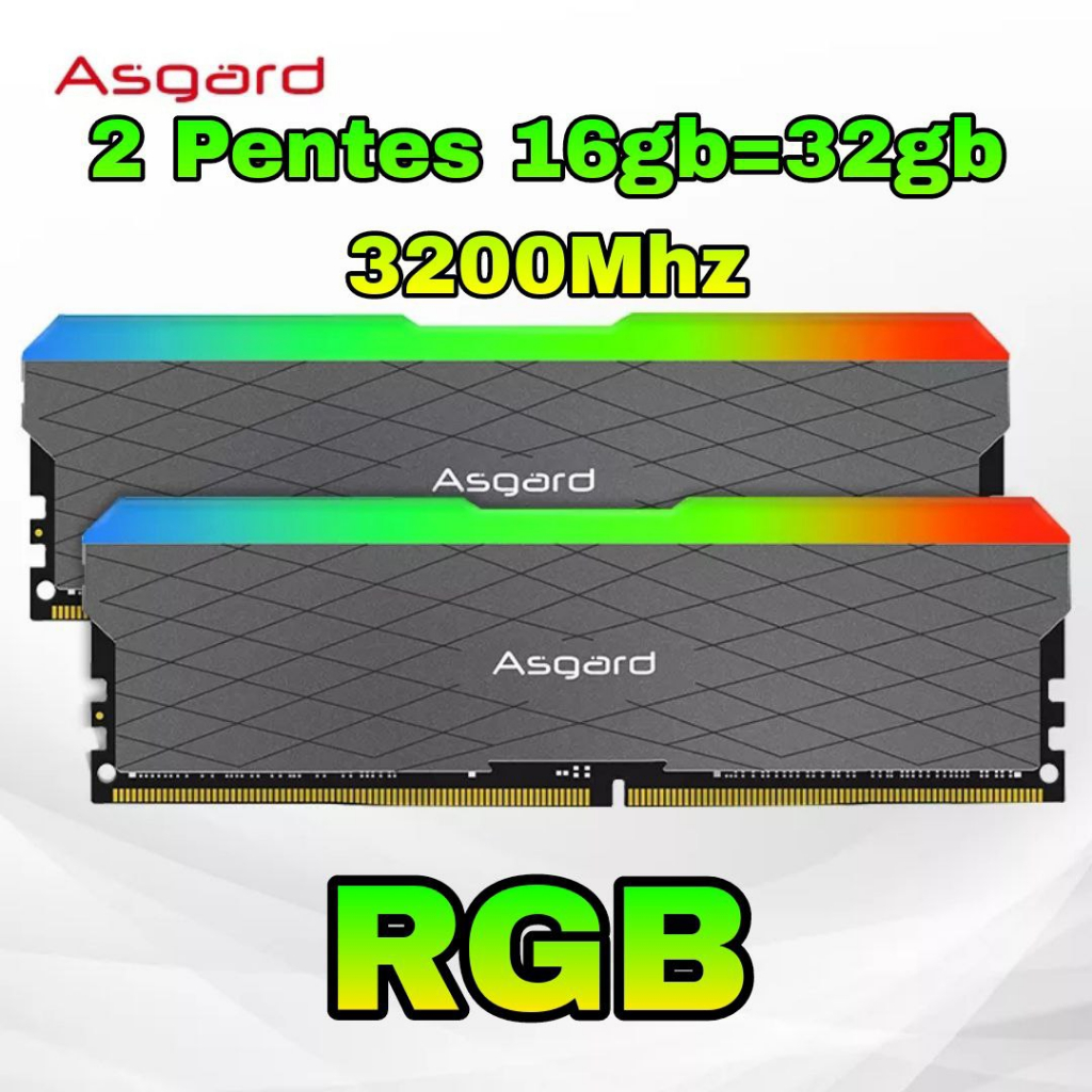 Memória DDR4 Asgard RGB 8GB, 16GB 3200Mhz Nova | Shopee Brasil