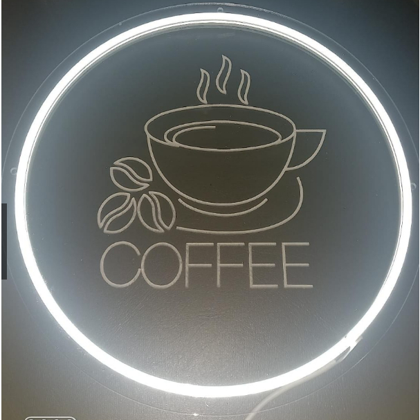 Placa luminosa em led café, cofee 28cm | Shopee Brasil