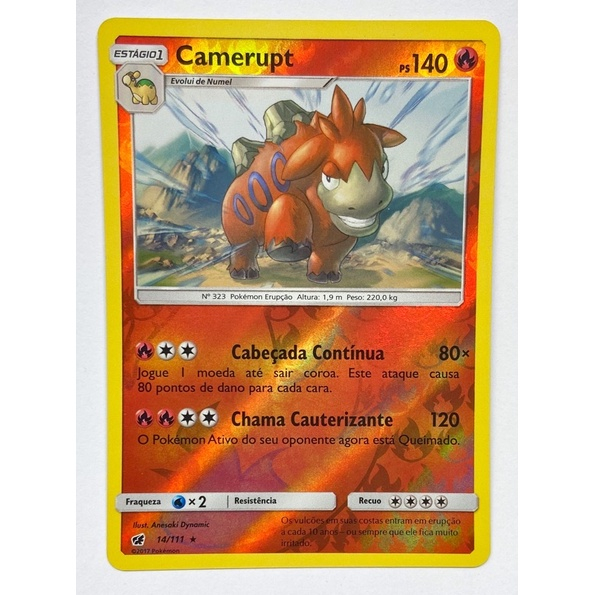 Carta 14/111 Pokémon TCG Original Copag Card Reverse Foil Camerupt ...