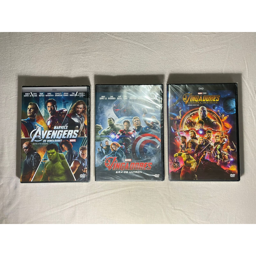 Combo 3 DVDs Marvel Vingadores Originais Novos e Lacrados | Shopee Brasil