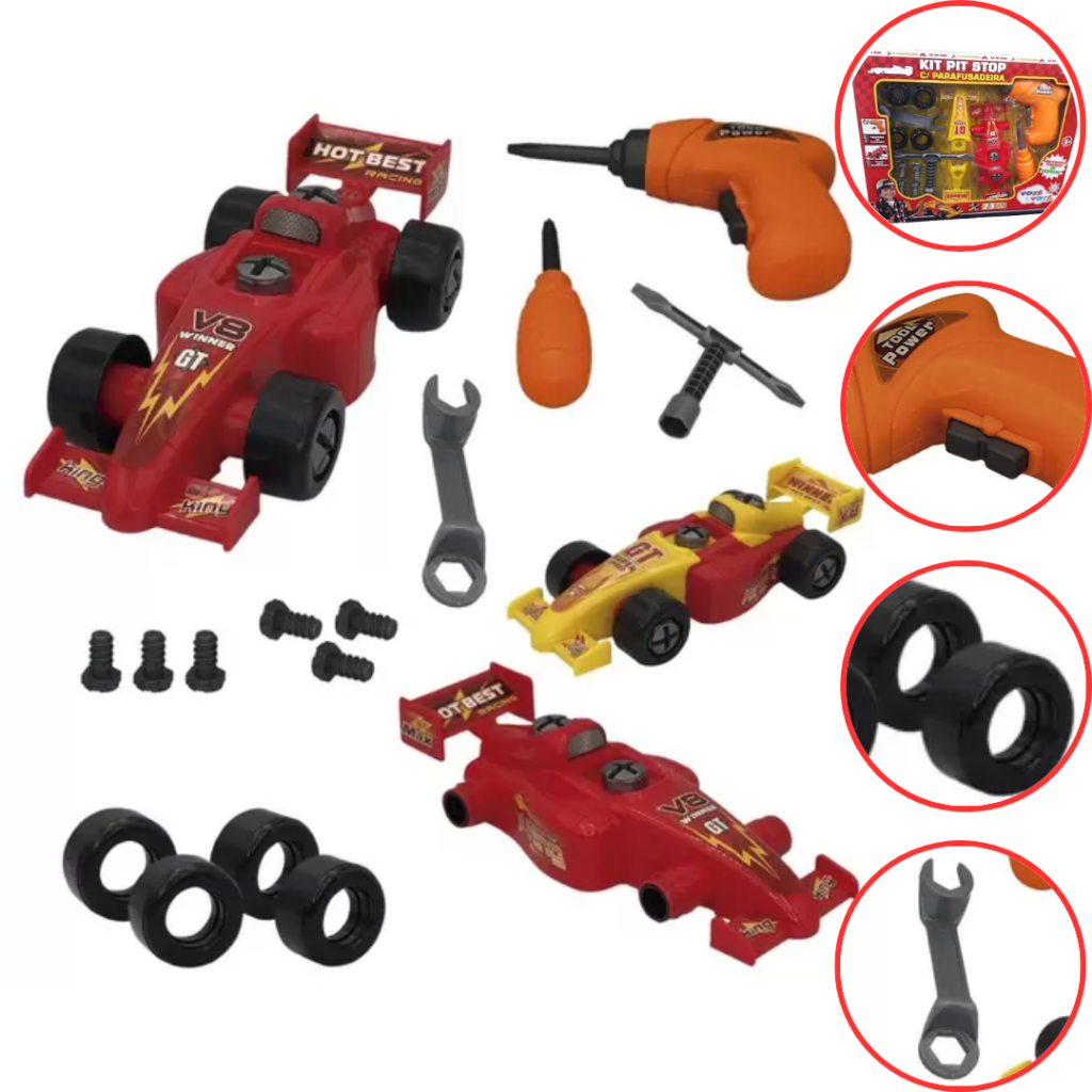 Kit Pit Stop Com Parafusadeira Elétrica 23 Peças | Shopee Brasil