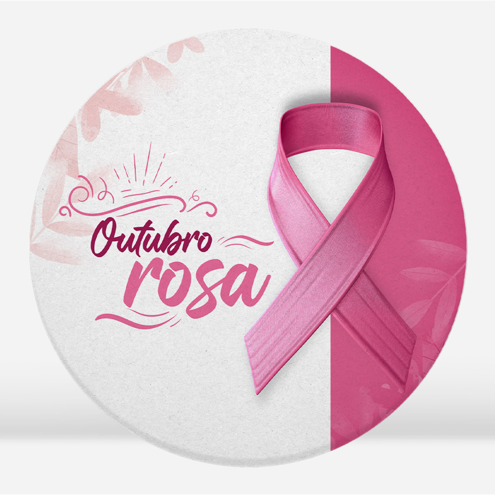 Painel Redondo Em Tecido Sublimado Outubro Rosa | Shopee Brasil