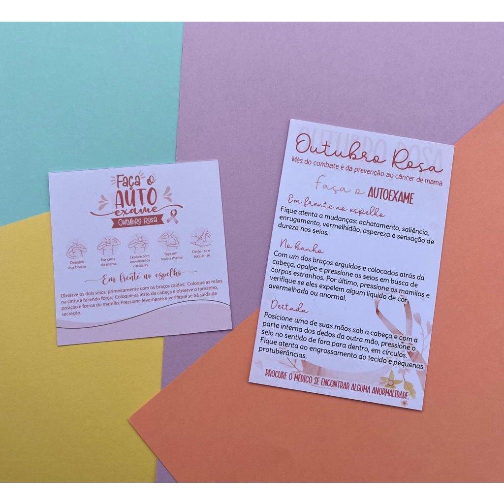 Cards informativos Outubro Rosa - 50 unidades | Shopee Brasil