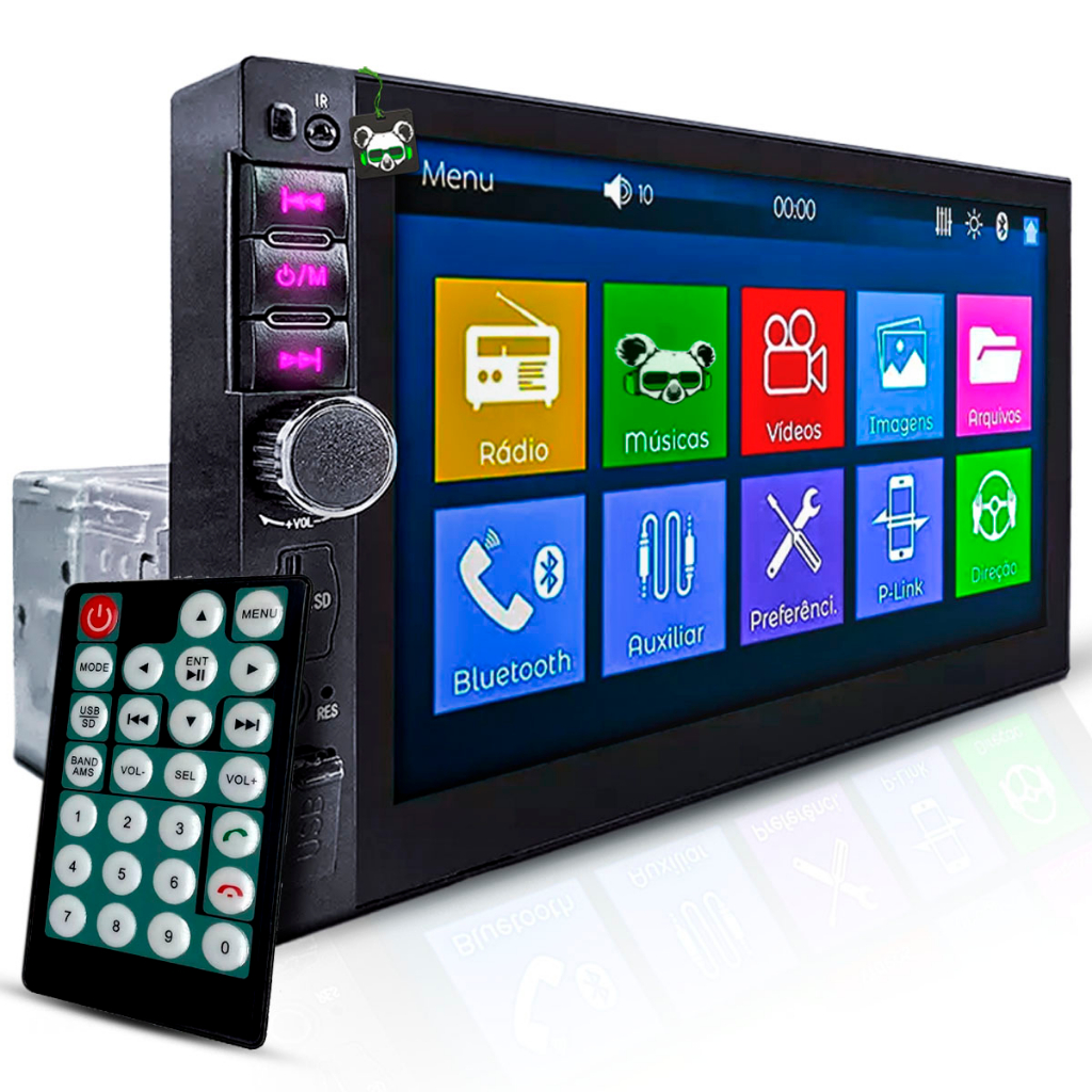 Central Multimídia Universal 1 Din Mp5 com Bluetooth 7 polegadas Espelhamento | Shopee Brasil