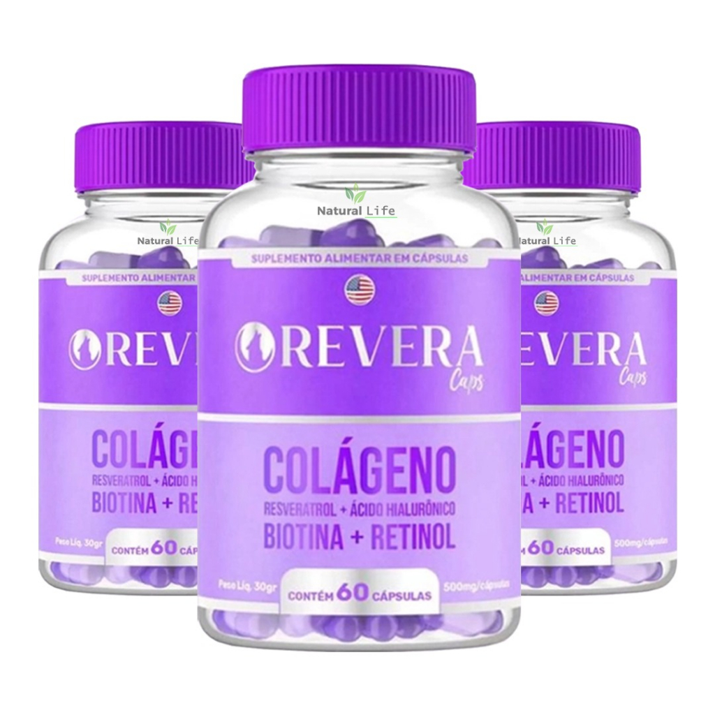 Revera Caps kit 3 Potes 180 Cáps Original Rejuvenescedor | Shopee Brasil